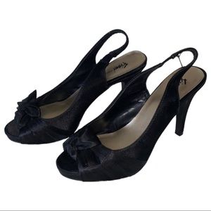 FIONI Clothing | Shoes | Fioni Black Satin Dress Heels | Poshmark